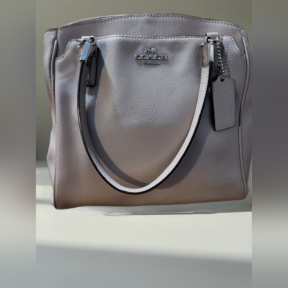 Coach | Bags | Coach Light Gray Leather Tote | Poshmark